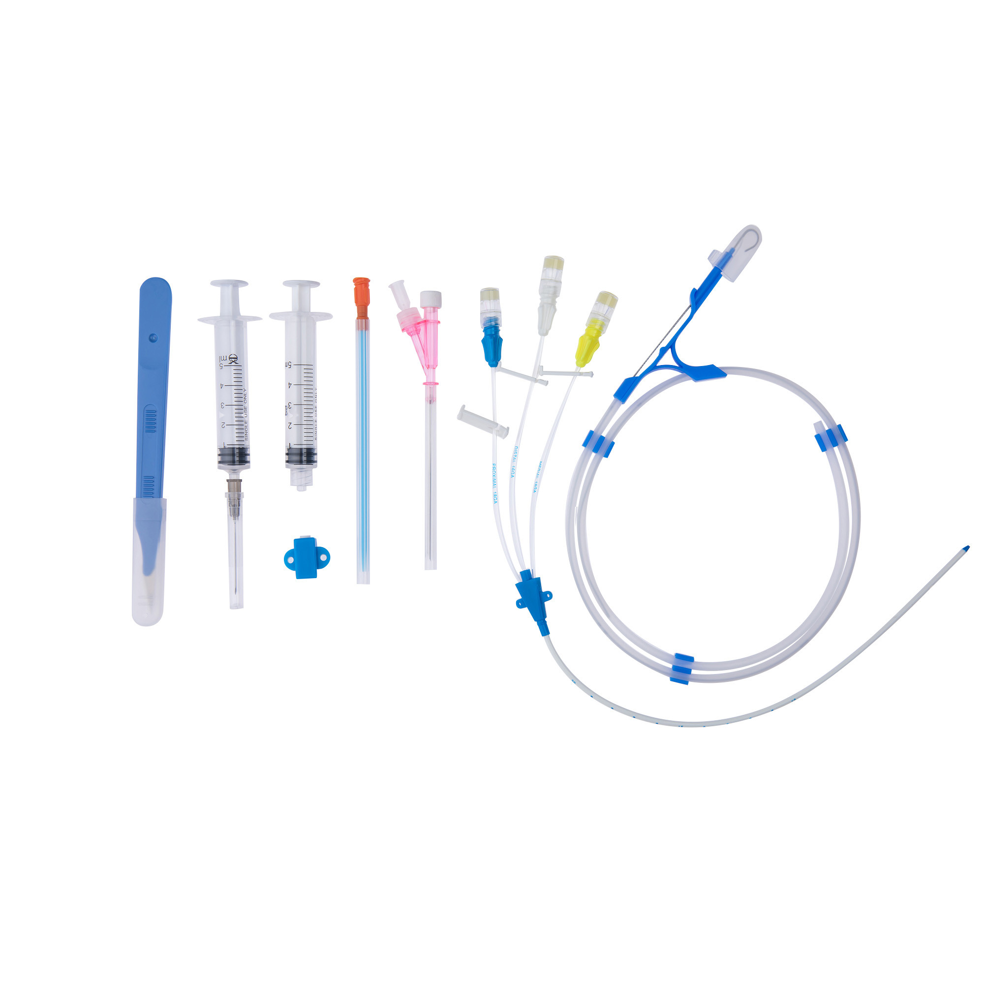 CVC-Zentralvenokatheter-Set Triple Lumen CVC-Kits Einweg-Triple Quad Lumen